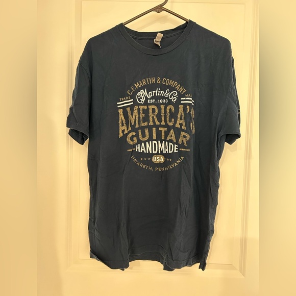 Shirts | Mens Blue Martin Guitar Graphic Tshirt | Poshmark